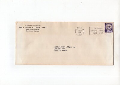 1957 Emporia Kansas Centennial Envelope, Citizens National Bank | eBay