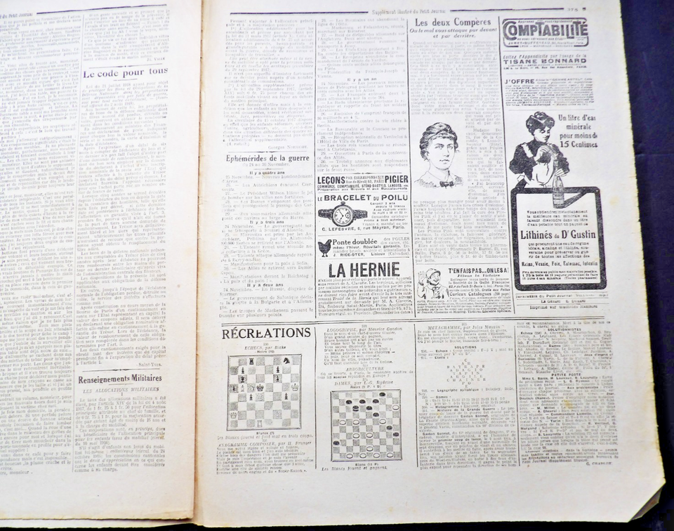 Le Petit Journal Supplement–Sunday, 24 November 1918, No. 1457 French ...