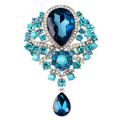 Cluster Brooch Sturdy Rhinestone Design Wedding Rhinestone Brooch Pin ...