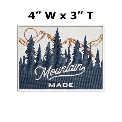 Mountain Made Patch Embroidered iron-on Applique Travel Souvenir Nature ...
