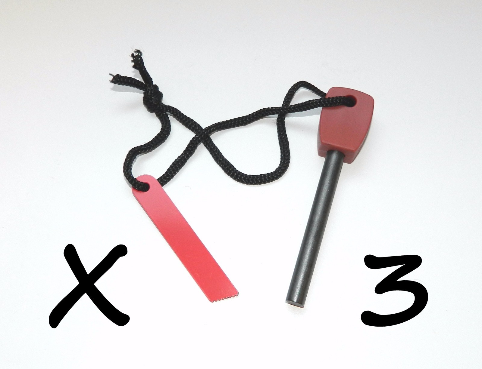 3 NEW Large Outdoor Flint Steel Magnesium Rod Fire Striker Starters Use ...