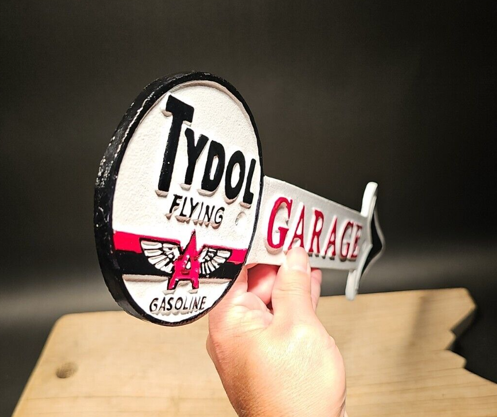 Antique Vintage Style Cast Iron Tydol Flying Gas Oil Garage Sign Plaque ...