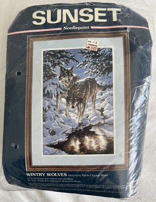Sunset Needlepoint Wintry Wolves 12126 New in Open Package | eBay
