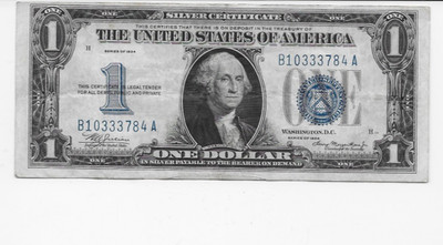 1934 $1 Silver Certificate Note Monopoly Note FUNNY BACK NO Tears | eBay