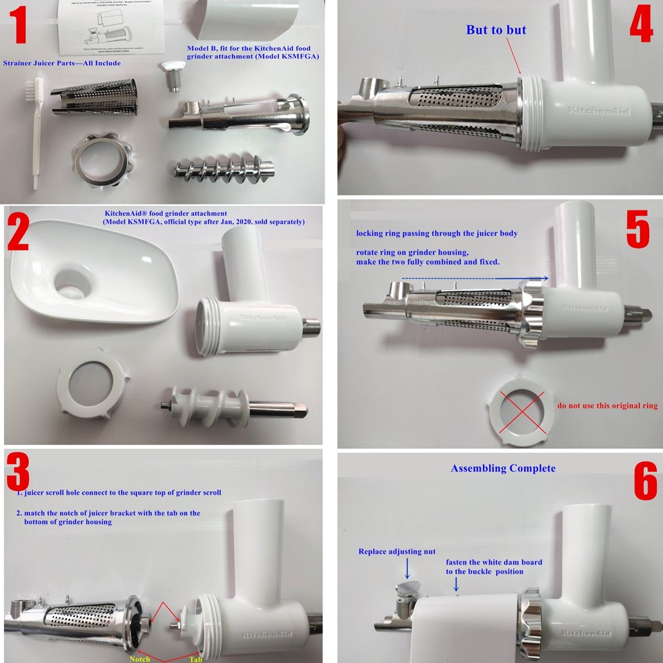 Fruit and Vegetable Strainer Attachment For Kitchenaid FGA/KSMFGA Stand ...