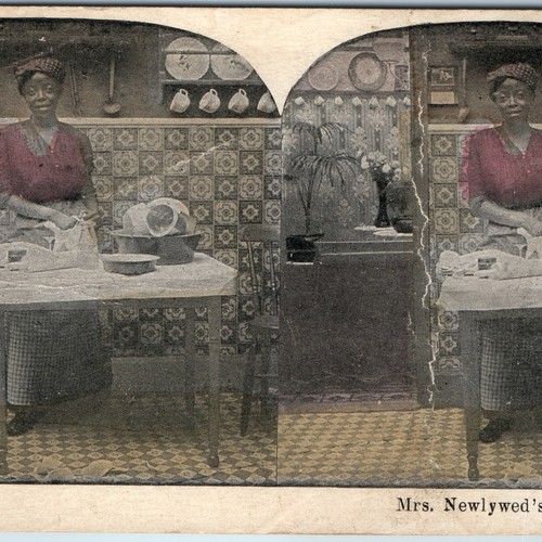 c1900s Maid Kitchen Interior Newlywed Wench Cook Drama Stereoview ...