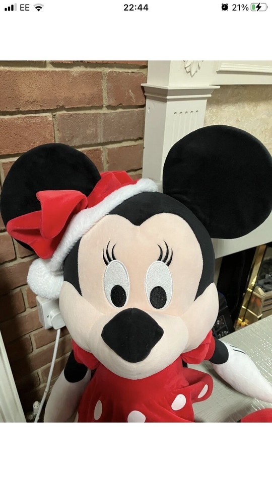 Large Christmas Winter Minnie Mouse Santa Claus Hat Plush Toy Sinco ...