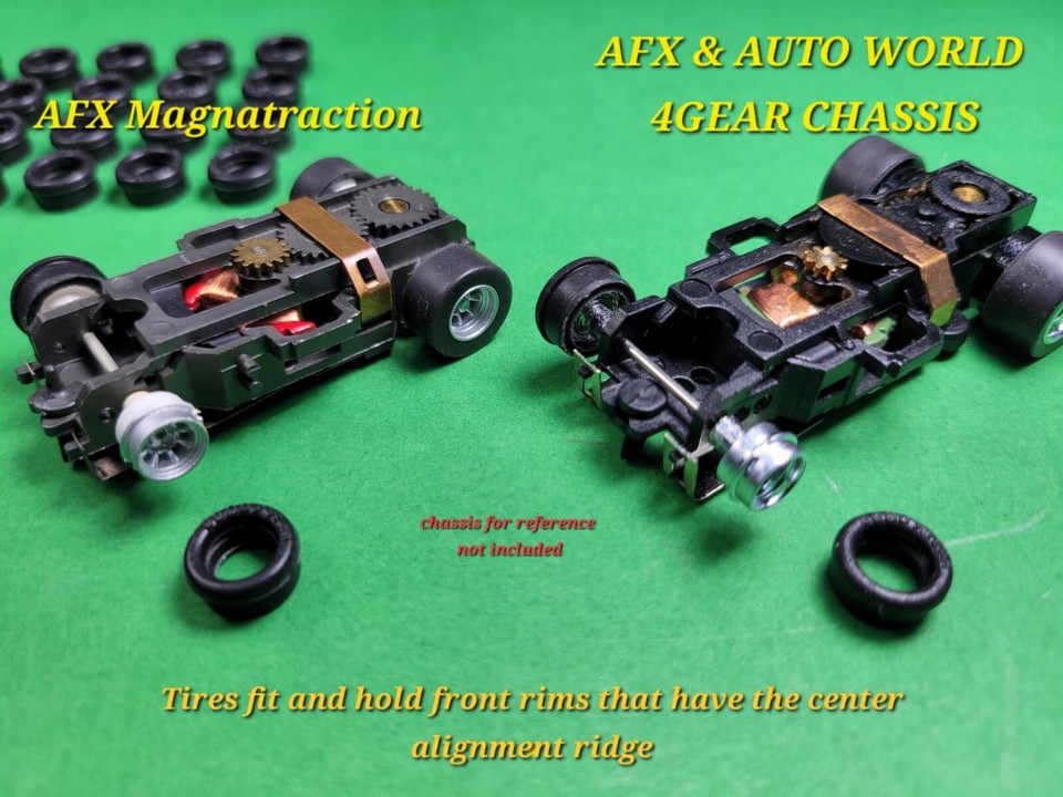 20 Piece WIDE AFX GOODYEAR Lettered FRONT SILICONE Tires HO Slot Car ...