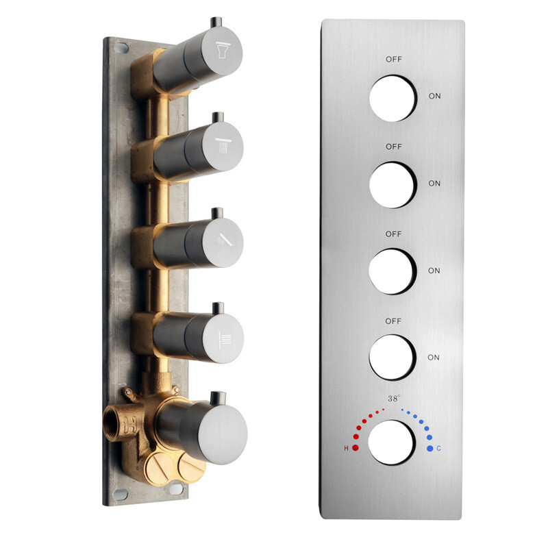 Vertical Theremostatic Mixing Valve Water Temperature Concealed Control ...