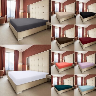 Extra Deep Fitted Sheet 30 CM Bed Sheet Single Double King Super King ...