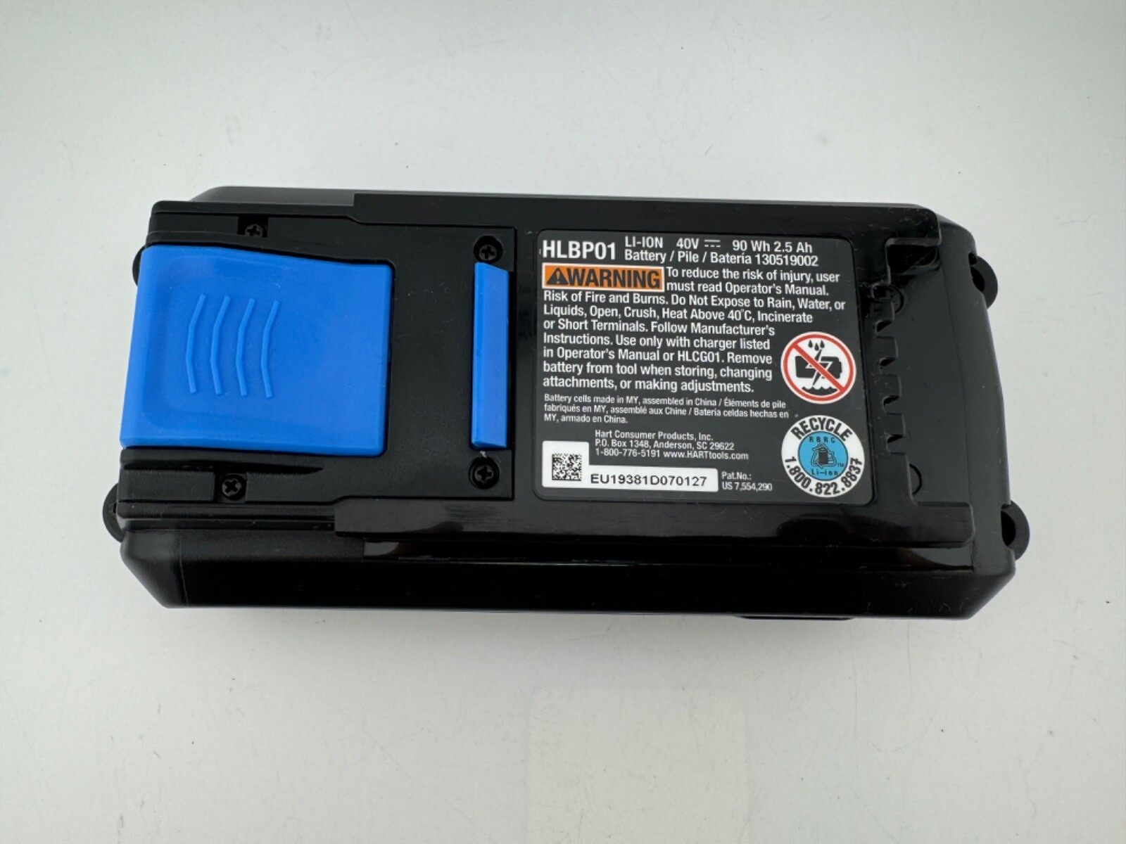 HART (HLBP01) 40V 2.5 Ah - LITHIUM ION RECHARGEABLE BATTERY - BLACK | eBay