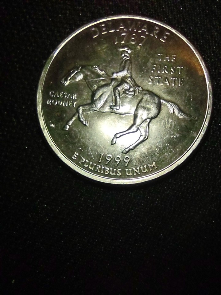 1999 D Delaware State Quarter ~ First State Quarter ~ Caesar Rodney ...
