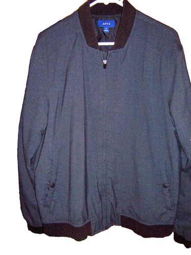 APT.9 Bomber Jacket Moto Mens Sz M Full Zip Pockets Lined EUC | eBay