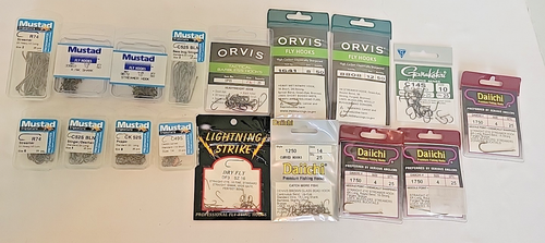 Mustad Orvis Daiichi Fly Tying Fly Fishing Hooks Large Mixed Lot Size ...