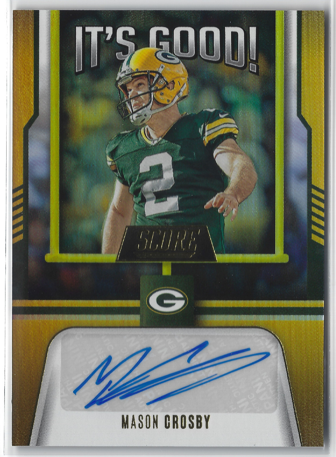 Mason Crosby 2023 SCORE "IT'S GOOD" AUTO GREEN BAY PACKERS Kicker No ...