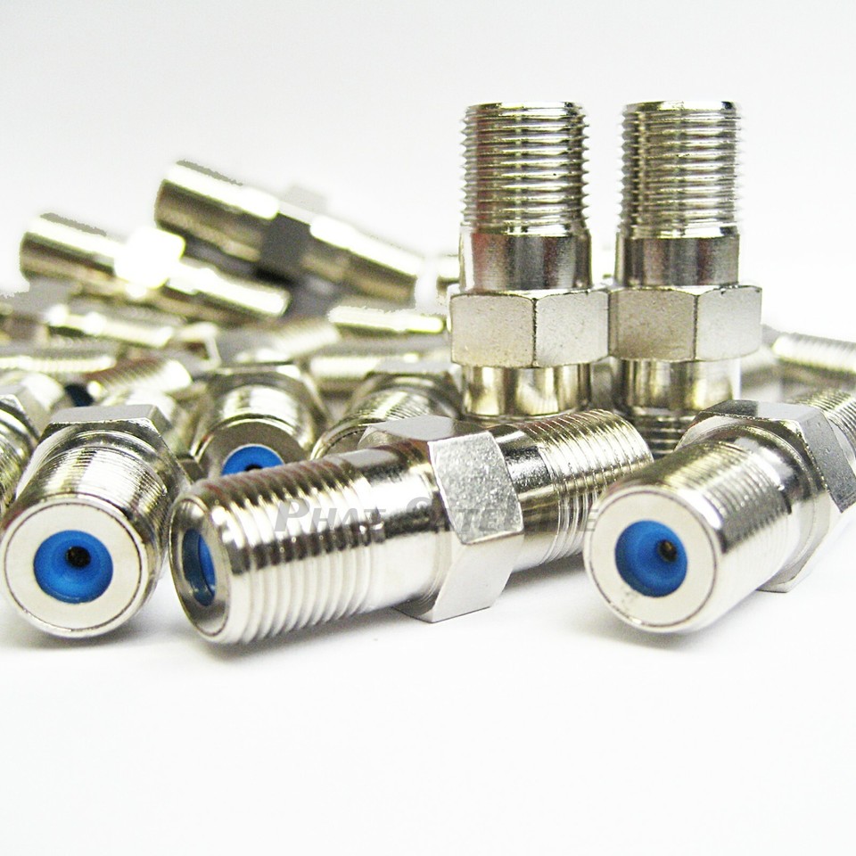 50 pcs Female/Female RG6 Coupler High Frequency Blue Barrel Connector ...