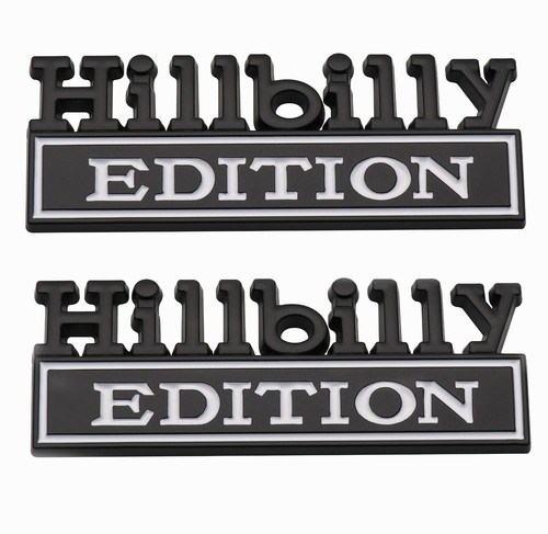 2pc Hillbilly Edition Emblem 3D Fender Badge Nameplate Car Decal ...
