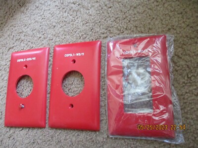 2 - Used electrical plastic 1 gang cover plates (Red) 1 -New Misc. | eBay
