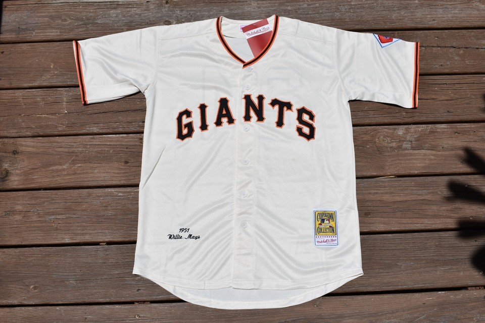 New Willie Mays 24 San Francisco Giants Cream Baseball Jersey Mens ...