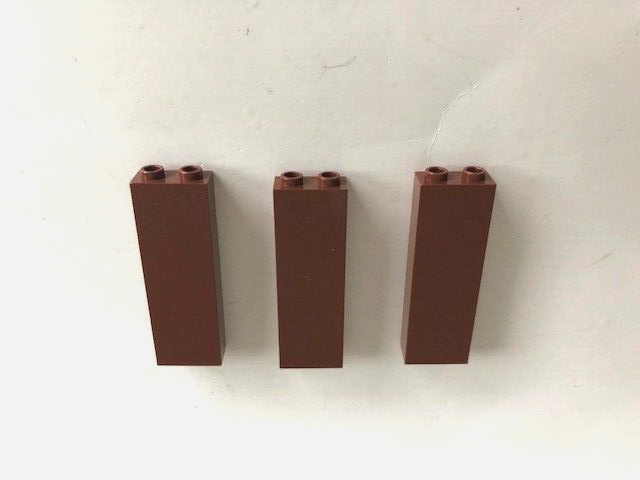 LEGO Parts: 1x2x5 Wall Columns, Pillars, Dark Brown, Part # 2454 - Lot ...