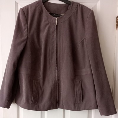 Womens BM Collection Brown Collarless Short Jacket Size 22 | eBay UK