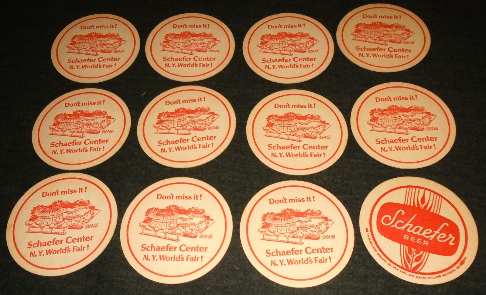 Lot of 1950's Schaefer Beer, New York Worlds Fair, New York Vintage ...