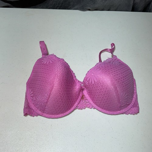 Juicy Couture intimate Bra 38DD Hot Pink Lace Overlay Padded Floral | eBay