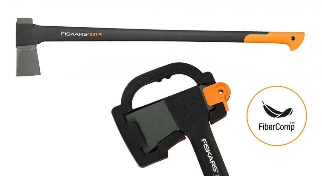 Fiskars Splitting Chopping Axe Anti Shock Soft Grip Sharpener X5 X7 X11 ...