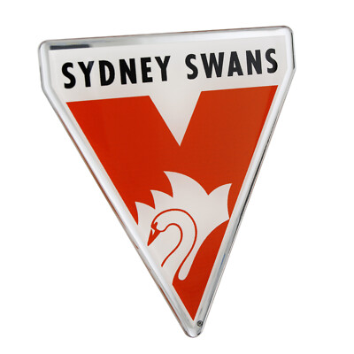 Sydney Swans AFL Emblem LENSED Chrome Decal Badge Cars Bikes Laptops ...