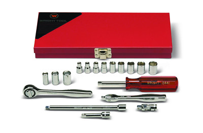 Wright Tool Metal Box Socket Set 18 Piece 1/4" Drive SAE 218 | eBay