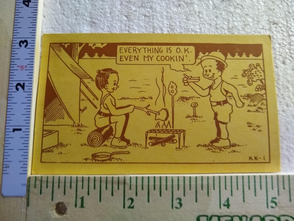 Postcard Postage Camping Scene "Everything is OK Even my Cookin" | eBay