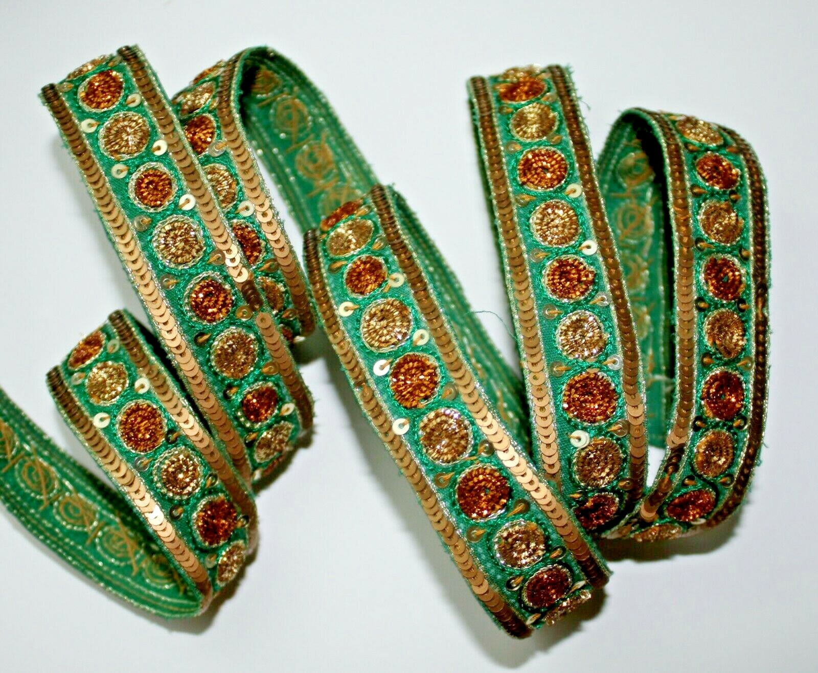 JASDEE Vintage Border Trim 3/4" Width Hand Work Sequin & Gotta ...