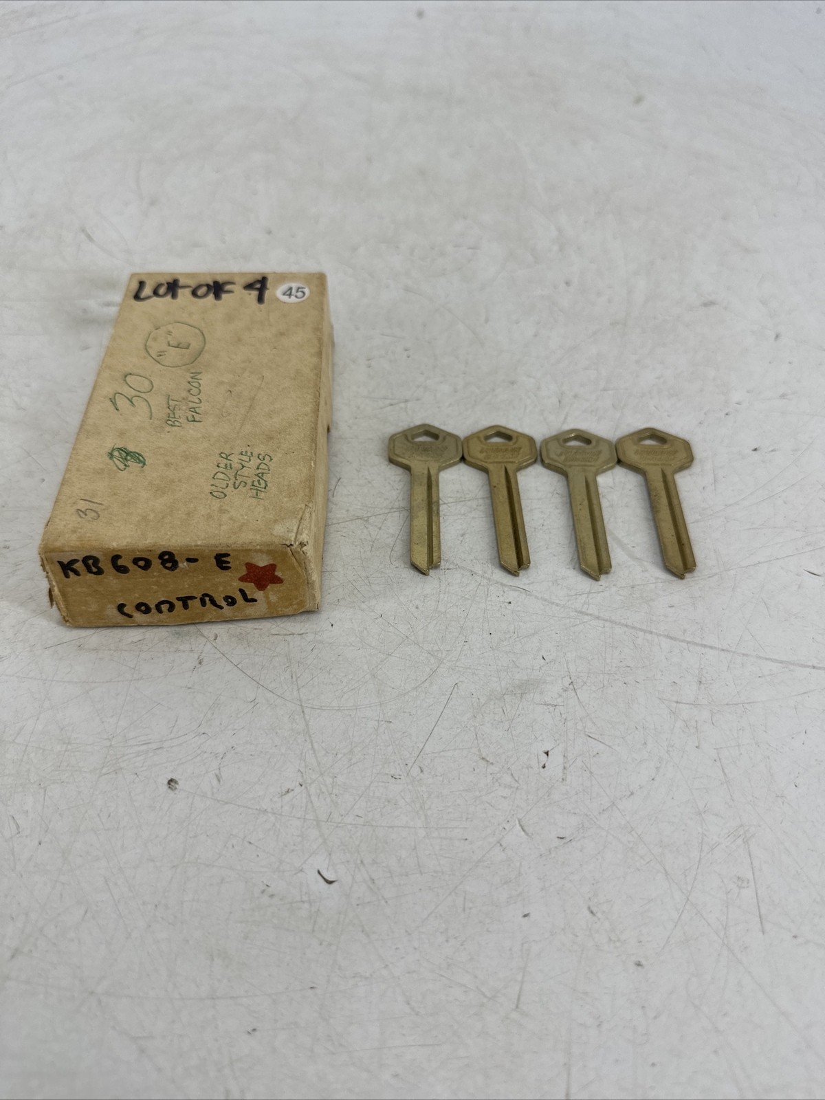 4 Falcon Schlage Cylinder KB608-E "E" Interchangeable Core Stamped Key ...