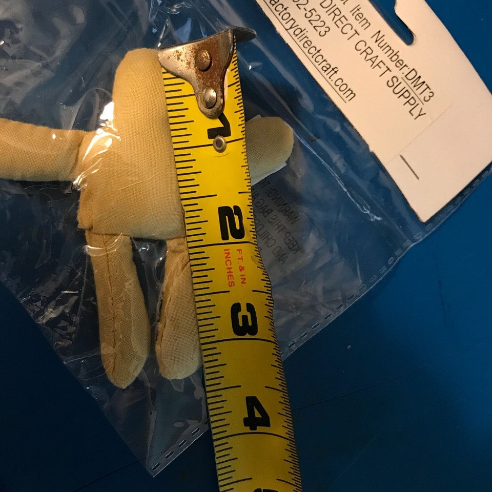 3.5 Inch Doll Body-Muslin-Ready to Finish-Brand New in Pkg-Unbleached ...