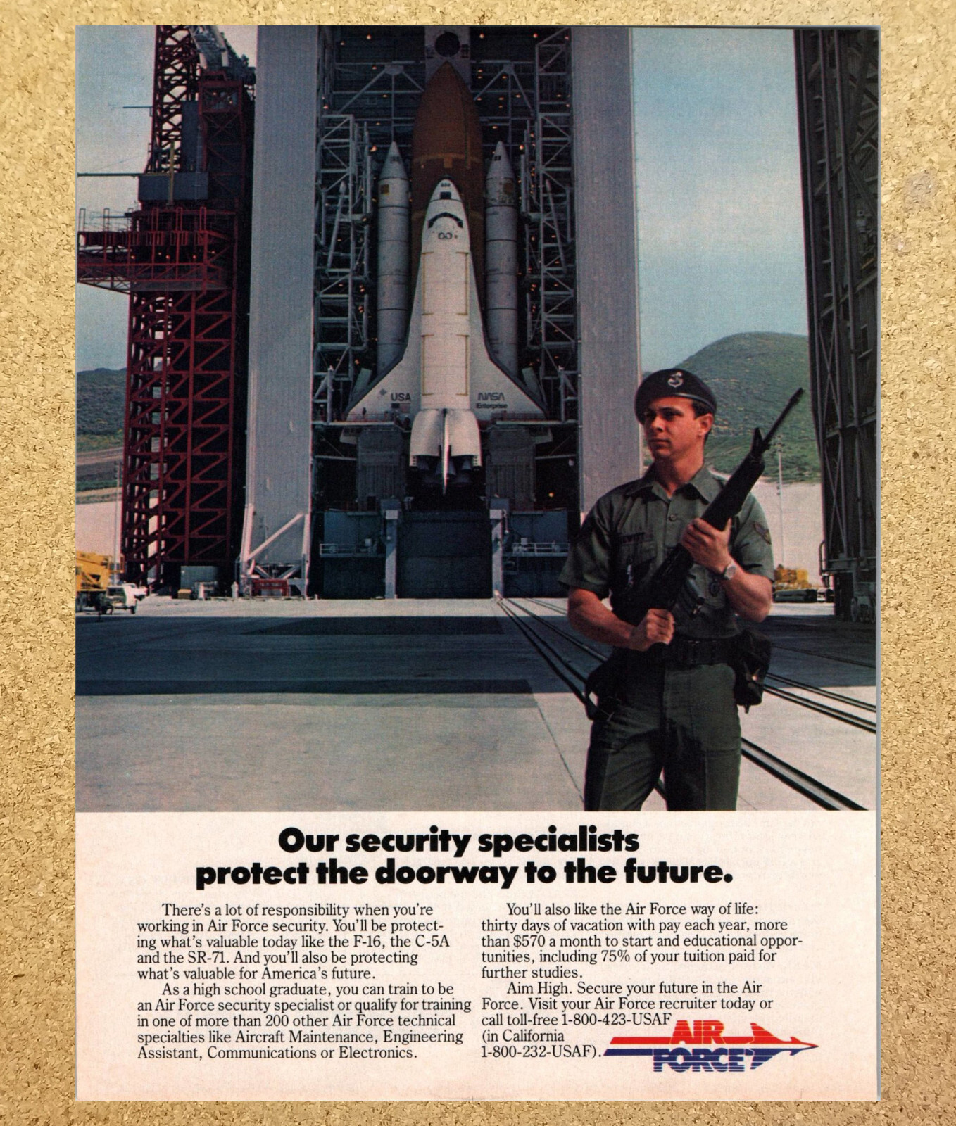 Air Force US NASA Enterprise Space Shuttle Security - Print Ad Ephemera ...
