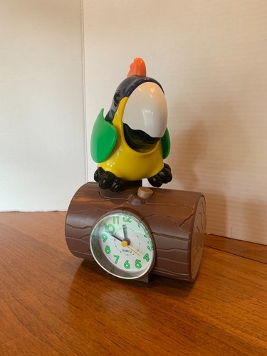 Vintage XONEX Squawking Parrot Alarm Clock - Clock & Animatronic Work ...