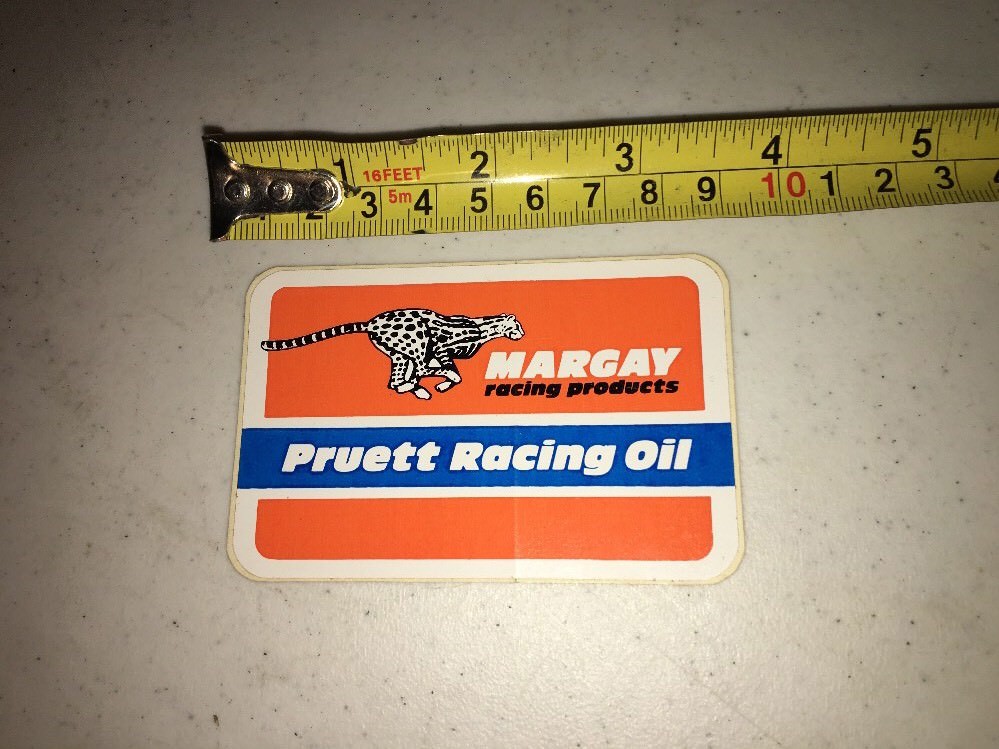 Margay Go Kart Racing Products Pruett Racing Oil Vintage Vtg Decal ...