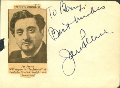 Vintage JAN PEERCE Autograph | eBay