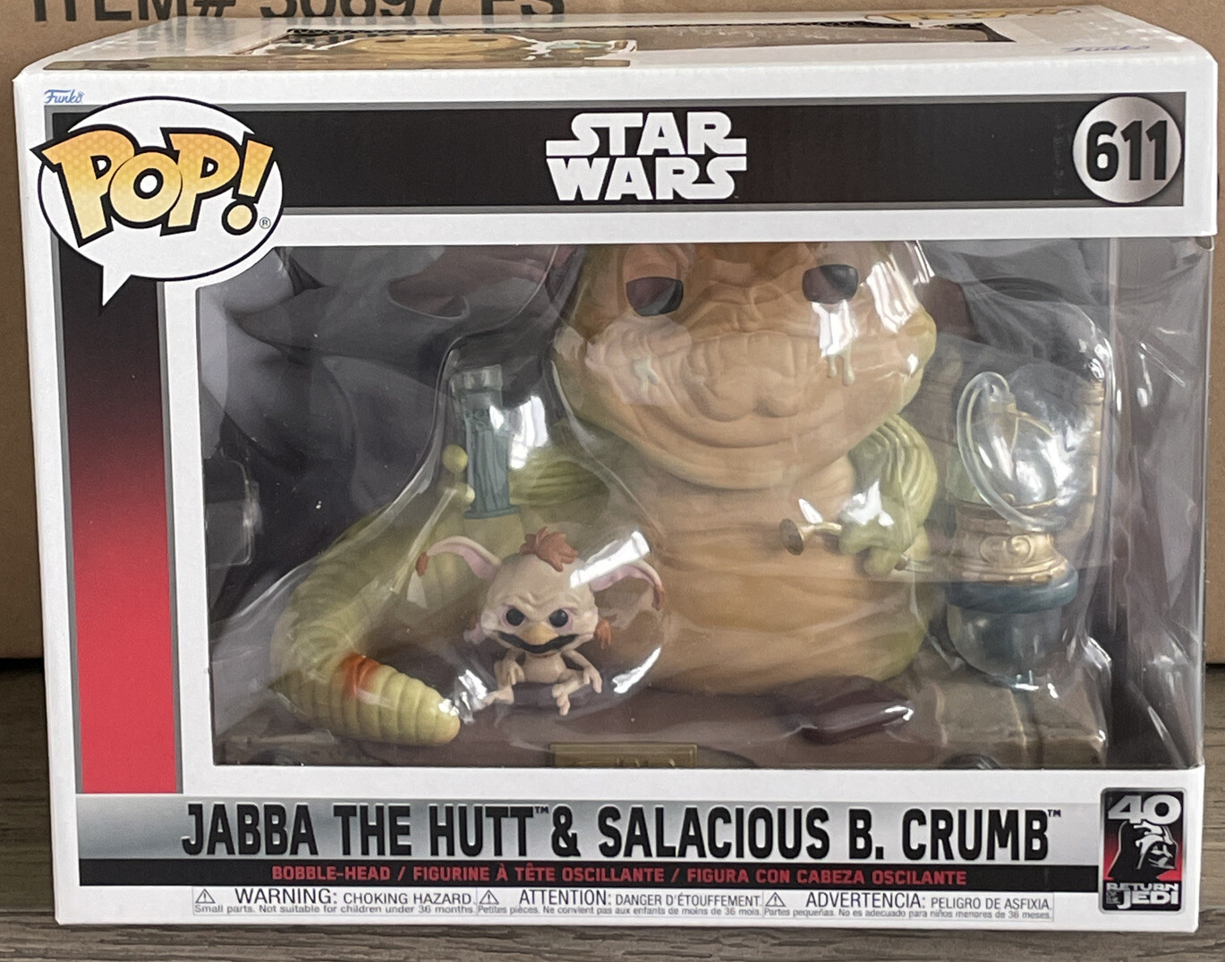 Funko Pop! Star Wars Jabba the Hutt & Salacious B Crumb #611 - ROTJ ...