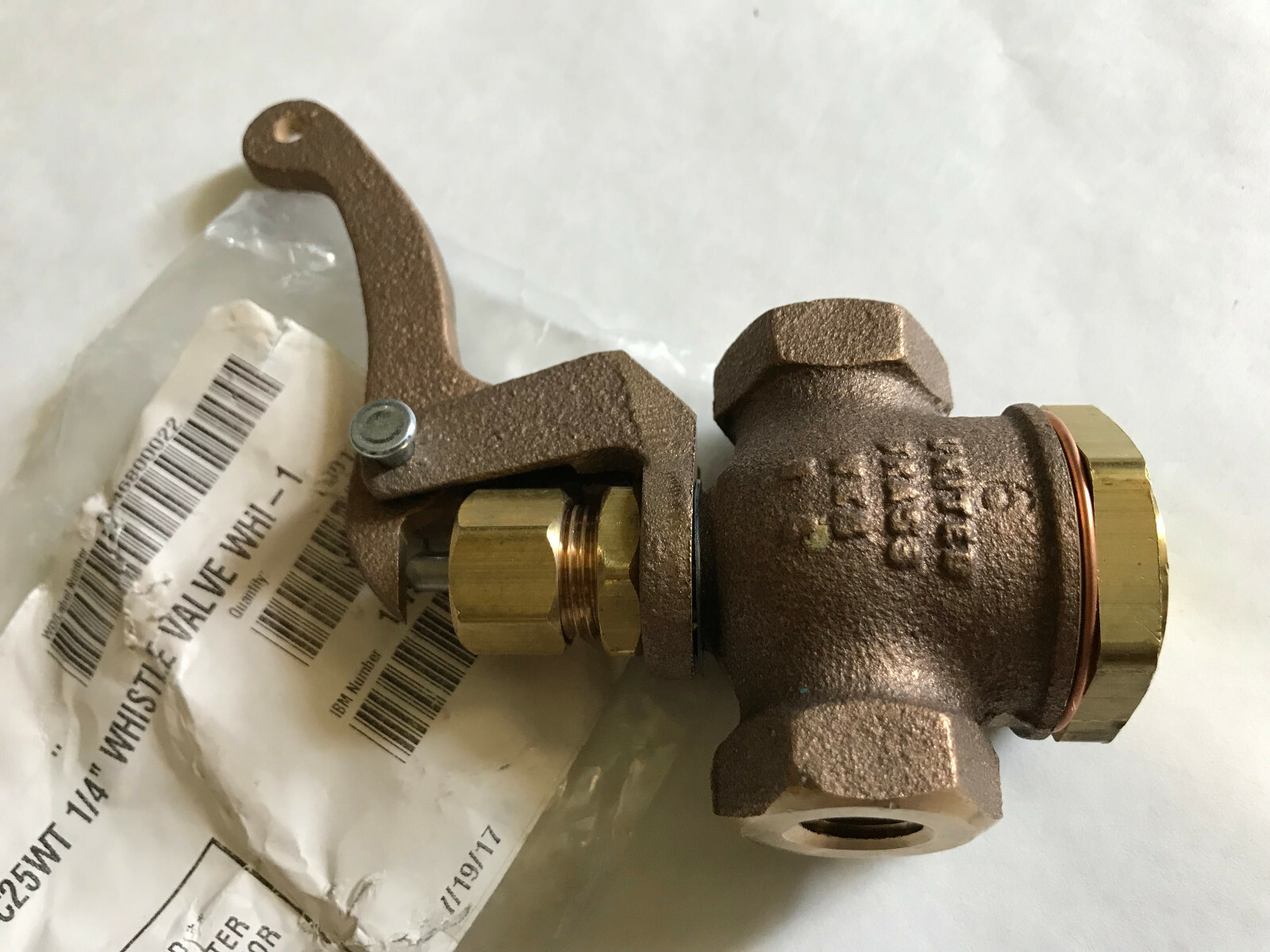 NEW 1/4 UNITED WORK BRASS WHISTLE VALVE 1/4" NTP 200WSP LIVE STEAM ...