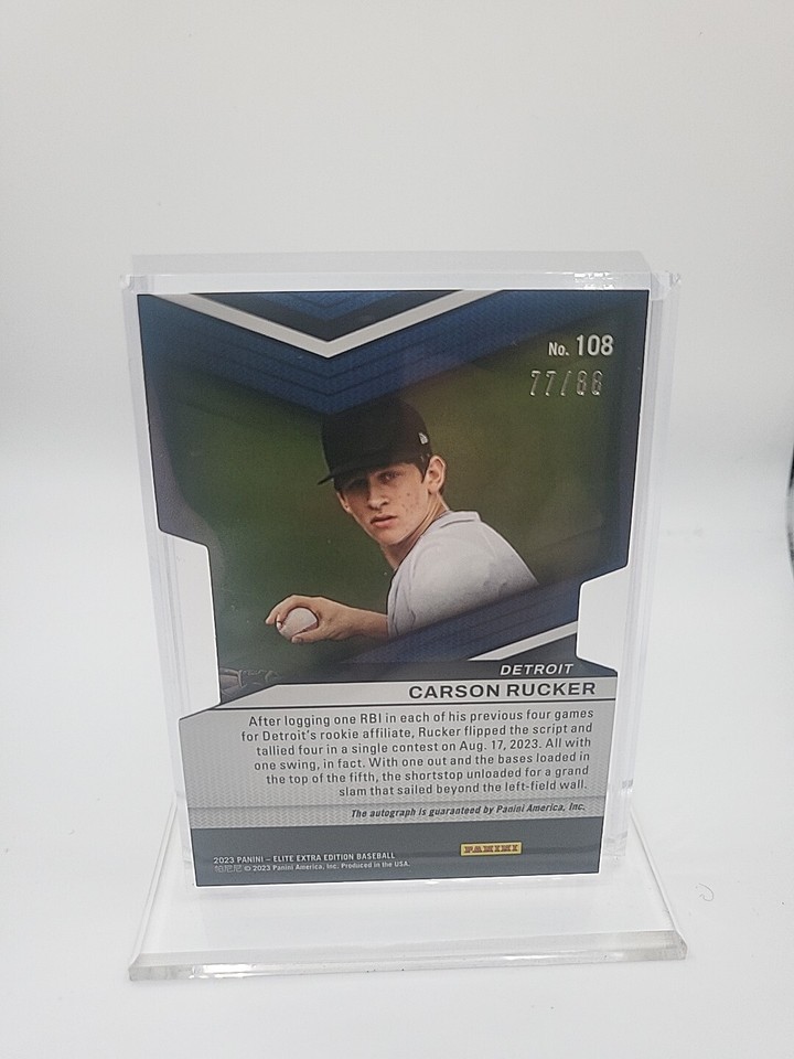 Carson Rucker -2023 Panini Elite Extra Edition Die Cut Apirations Blue ...