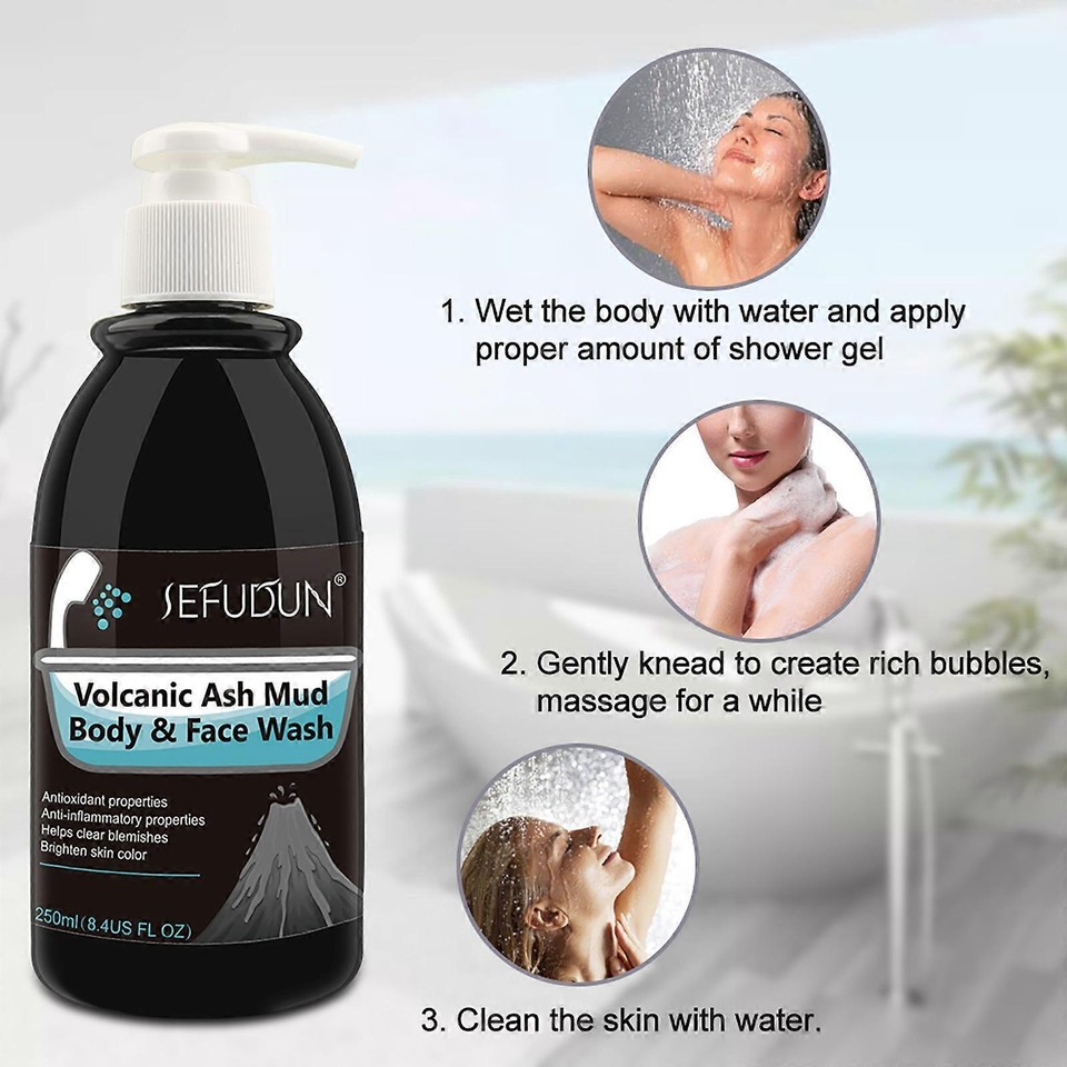Volcanic Ash Mud Shower Gel 250ml – Oil Control, Moisturising, Long ...