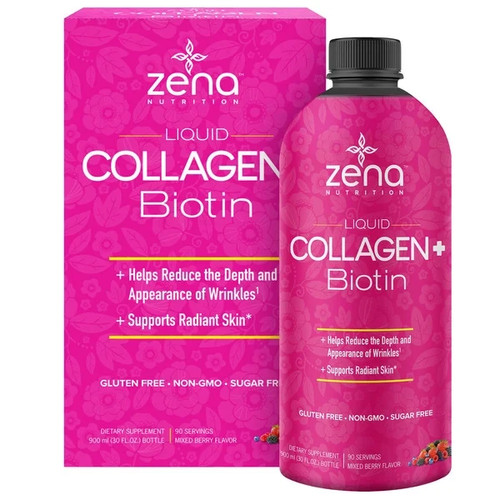 Zena Bioactive Liquid Collagen Biotin 90 Servings EXP 02/2026 ...