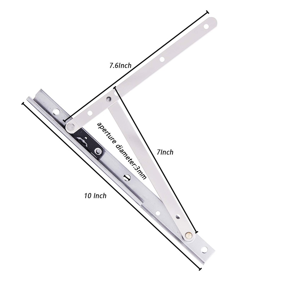1 Pair Casement Window Hinge, 10 Inch Stainless Steel Finish Adjustable ...