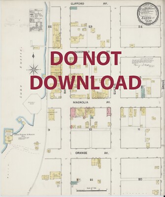 1890 Historical COPY Map Eustis Florida 17" X 20" VERY DETAILED | eBay