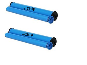 2x Fax Ink-film + chips für Philips PFA-351 PFA351 Magic 5 Serie ECO ...