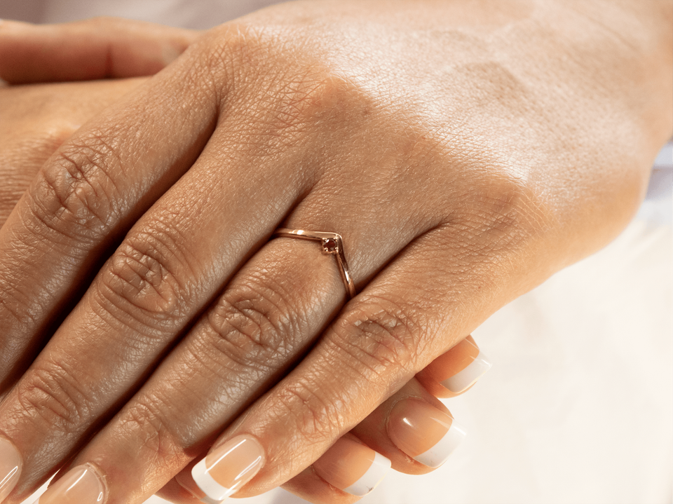 14k Chevron Ruby Ring Yellow Gold Natural Ruby Sapphire Ring - Stacking ...