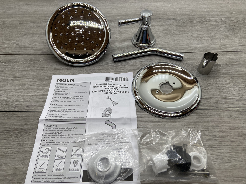 Moen T2312 Belfield Posi-Temp 1-Handle Shower Trim Package Showerhead ...