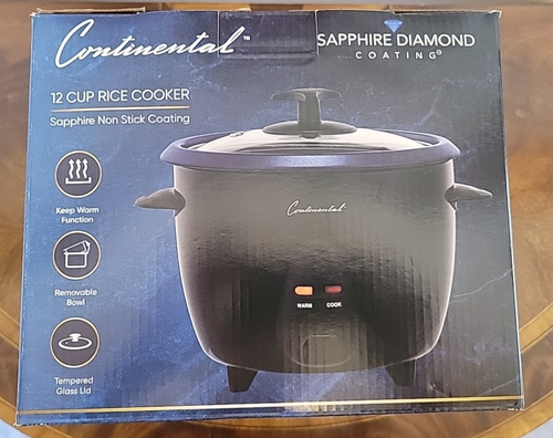 Continental 12 Cup Rice Cooker Non-Stick w/ Sapphire Diamond Coating ...
