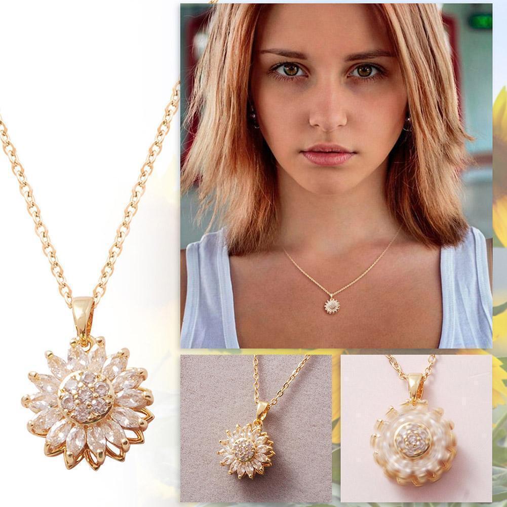 Women Sunflower Pendant Necklace Chain Jewelry| B3T8 D7C9 | eBay
